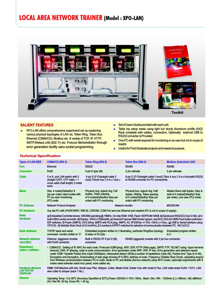 Local Area Network Trainer Equipment | PDF | Local Area Network | Ethernet
