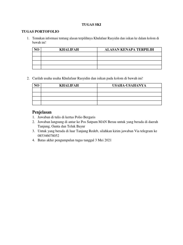 Tugas Portofolio SKI (26 April 2021) | PDF