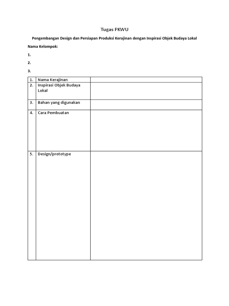 Format Tugas 3 Pkwu | PDF