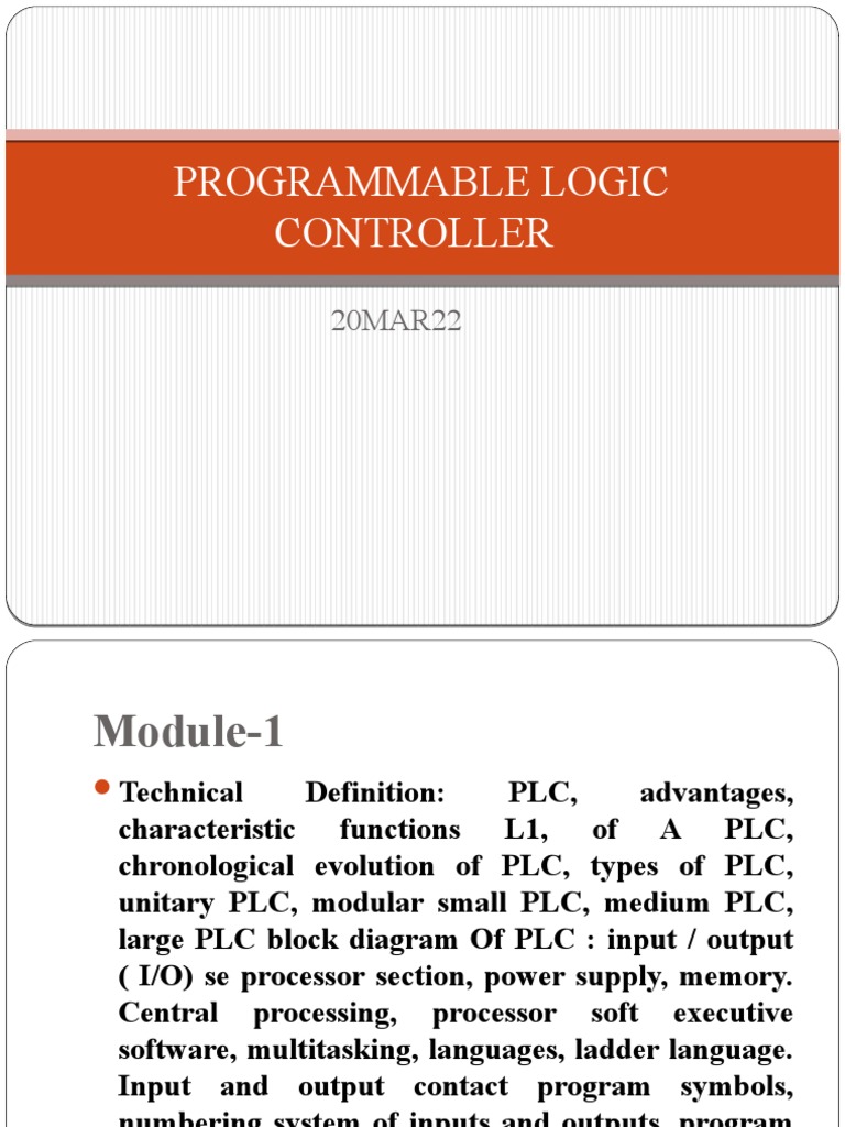 Programmable Logic Controller | PDF | Programmable Logic Controller ...