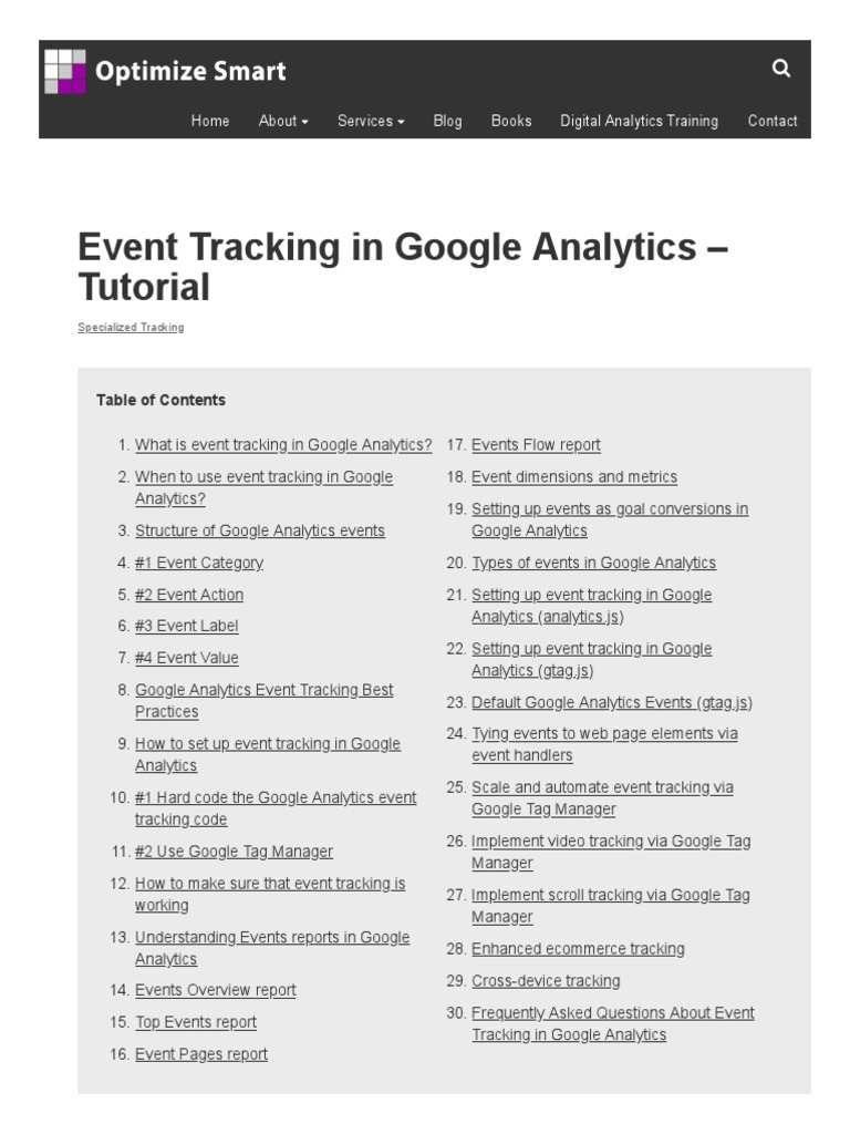 WWW Optimizesmart Com Event Tracking Guide Google Analytics Simplified ... WWW Optimizesmart Com Event Tracking Guide Google Analytics Simplified ...