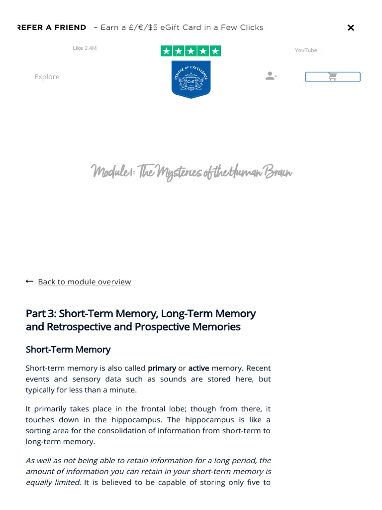 Part 3 - Short-Term Memory, Long-Term Memory and Retrospective and ...