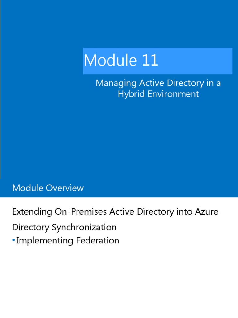 Managing Active Directory in A Hybrid Environment | PDF | Active Directory | Proxy Server