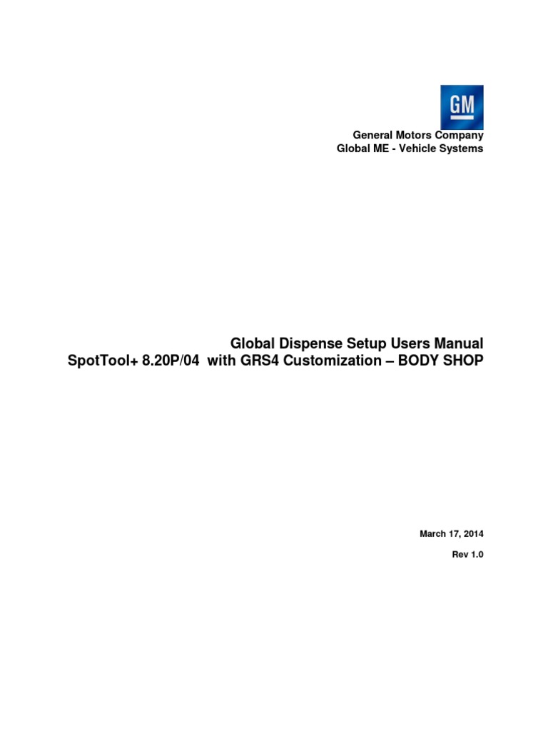 GM Global 3 - Dispense Setup Users Manual | PDF | Application Software ...