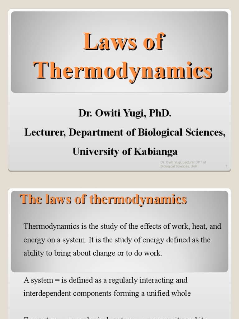 ZOO 204 Lecture 7 Laws of Thermodynamics | PDF | Entropy | Heat