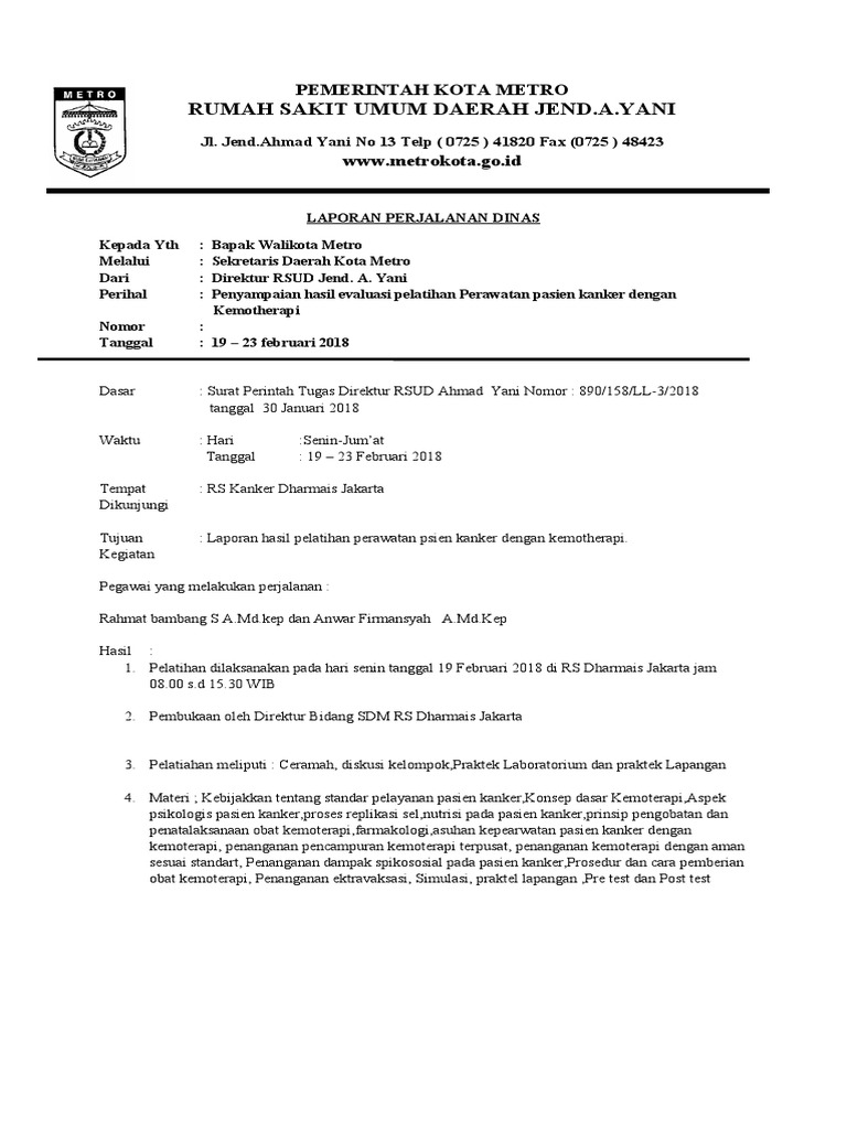 Laporan Pelatihan Kemo | PDF