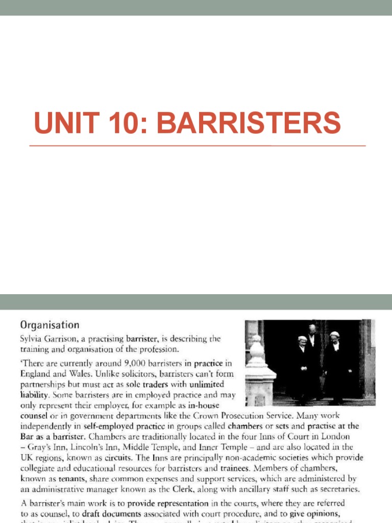 Unit 10 Barristers | PDF | Barrister | Lawyer