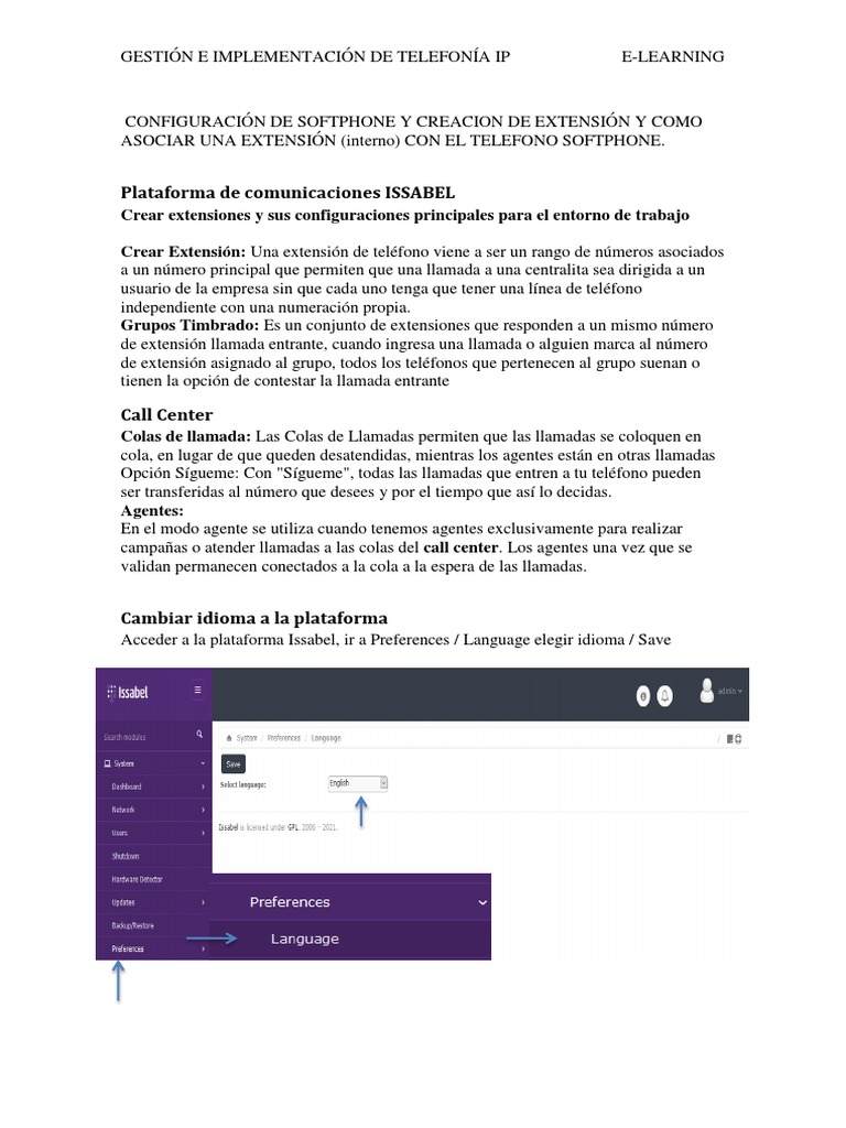 Issabel PBX Configuración de Softphone y Creacion de Extensión | PDF ...