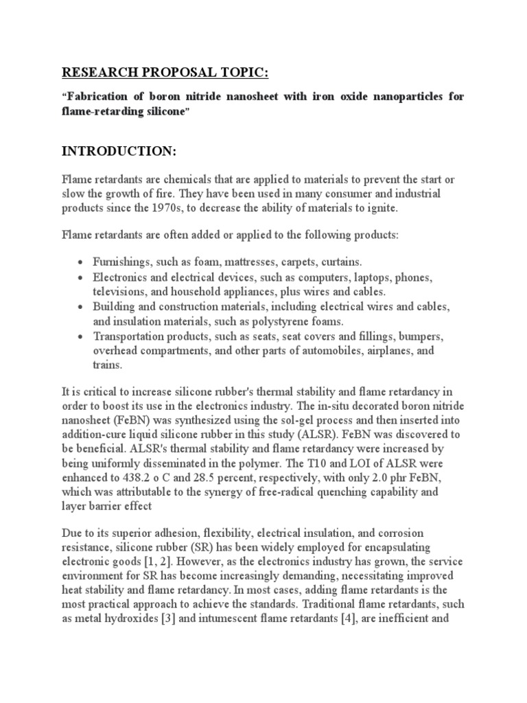 Research Proposal Topic | PDF | Silicone | Materials Science