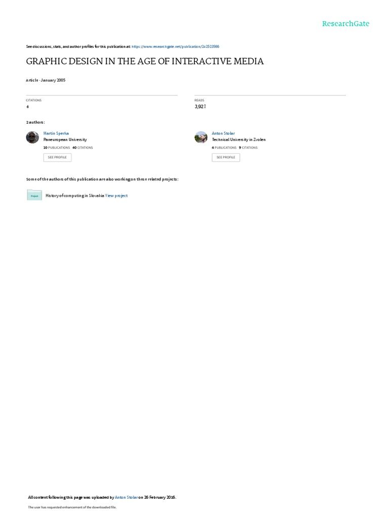 Graphic Design in The Age of Interactive Media: January 2005 | PDF | Graphical User Interfaces ...