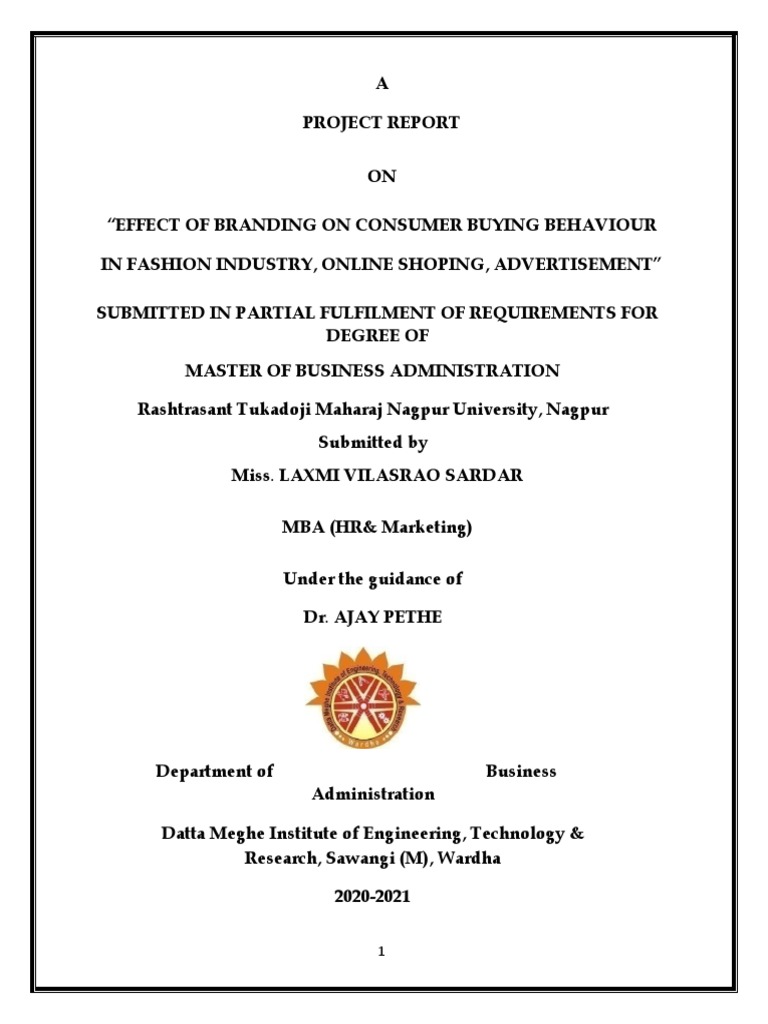 Laxmi Sardar Project | PDF | Consumer Behaviour | Brand