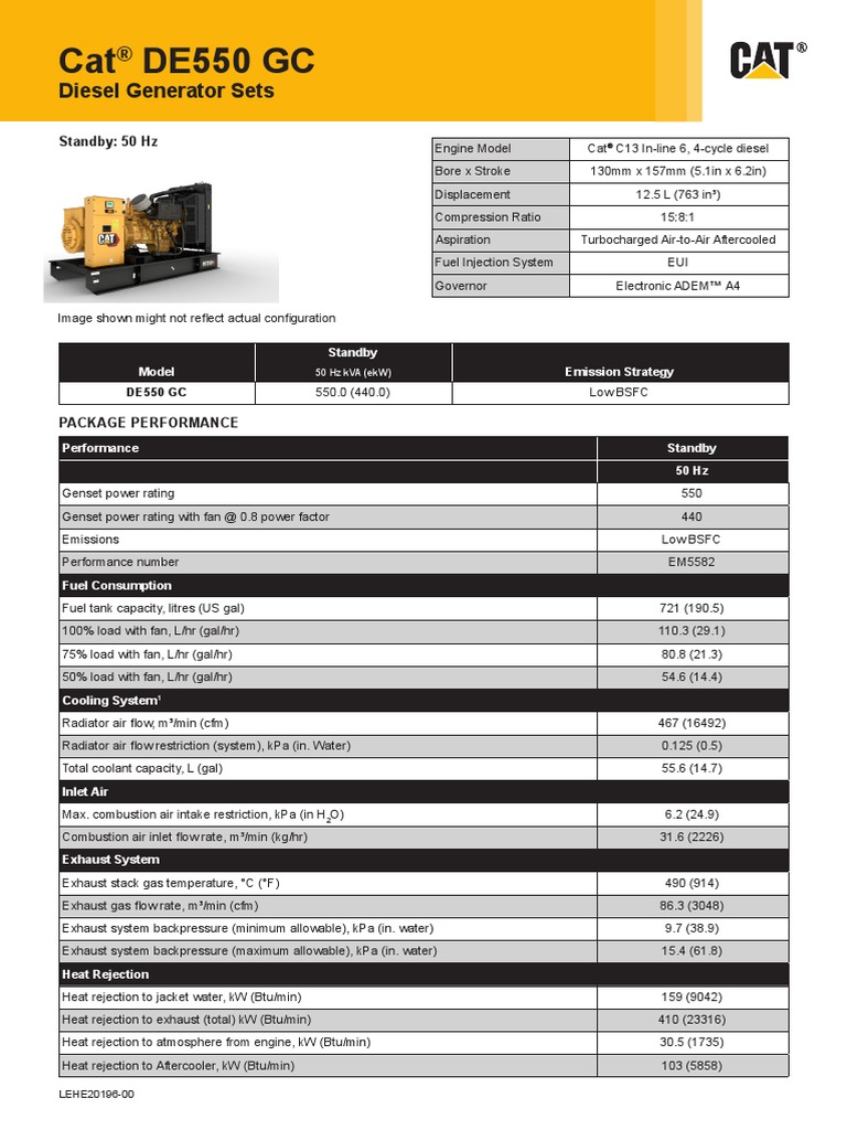 Cat DE550 GC: ® Diesel Generator Sets | PDF | Diesel Engine | Energy ...