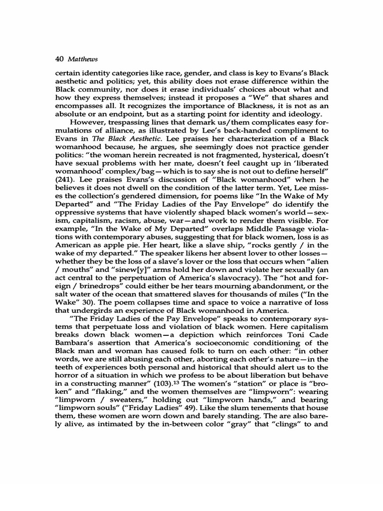 Neither Inside Nor Outside Mari Evans, The Black Aesthetic, and The ...