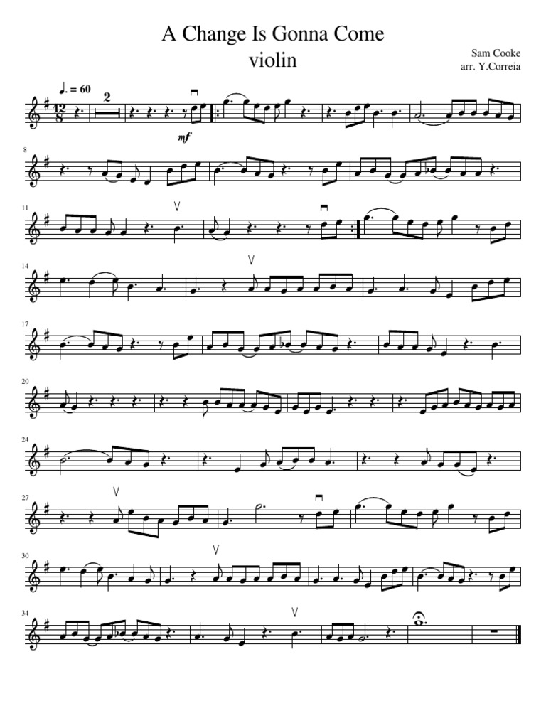 A Change Is Gonna Come for Violin | PDF