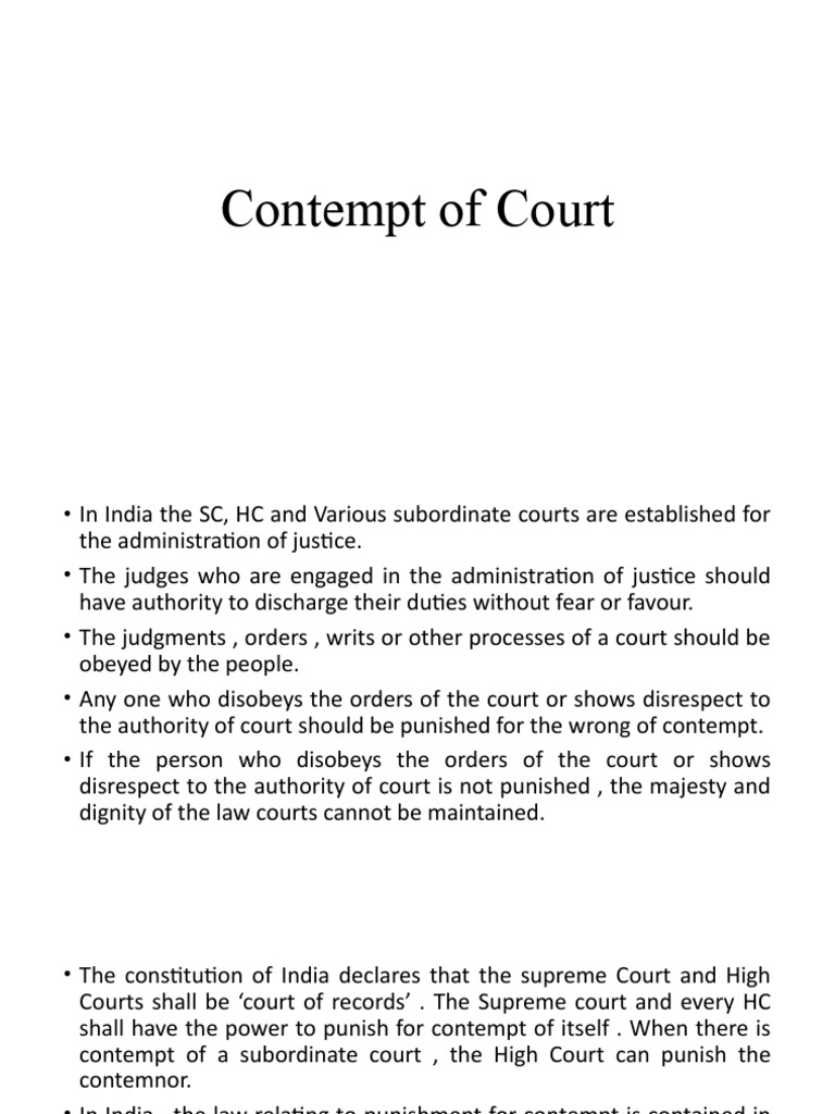 Contempt of Court | PDF | Contempt Of Court | Defamation