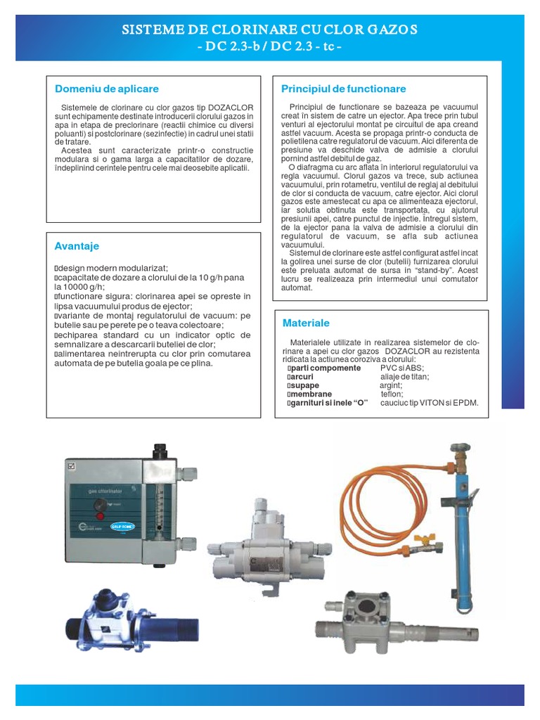Sisteme de Clorinare Cu Clor Gazos DC 23b dc23tc | PDF