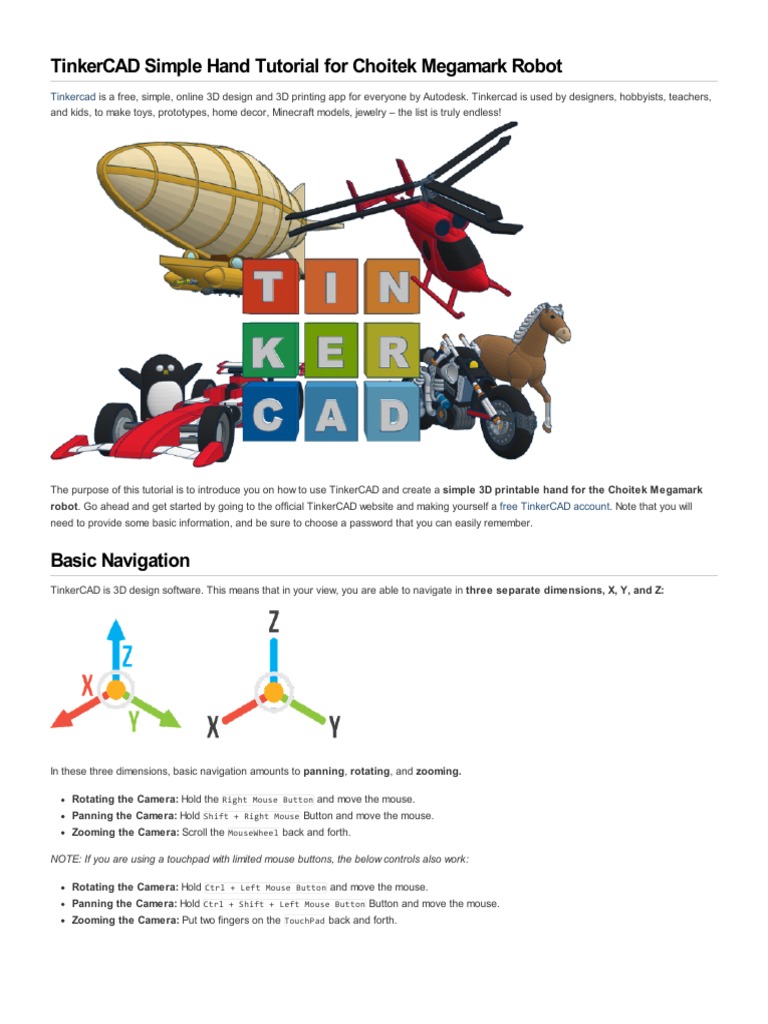 Tinkercad Simple Hand Tutorial | PDF | 3 D Computer Graphics | Hand