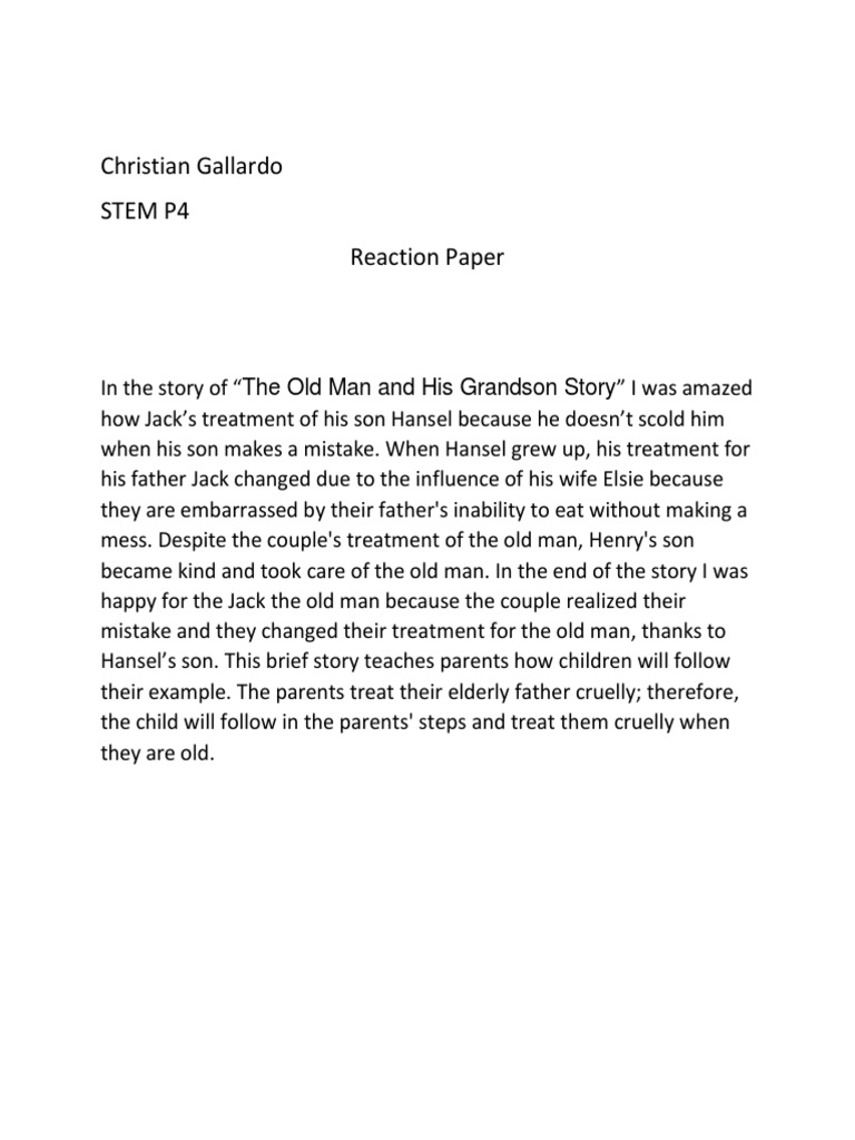 Reaction Paper | PDF