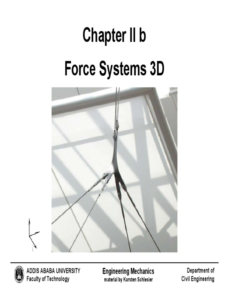 Chapter II B Force Systems 3D: Engineering Mechanics | PDF | Euclidean ...