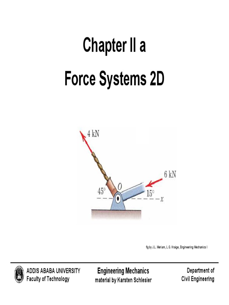 Chapter II A Force Systems 2D: Engineering Mechanics | PDF | Force | Euclidean Vector