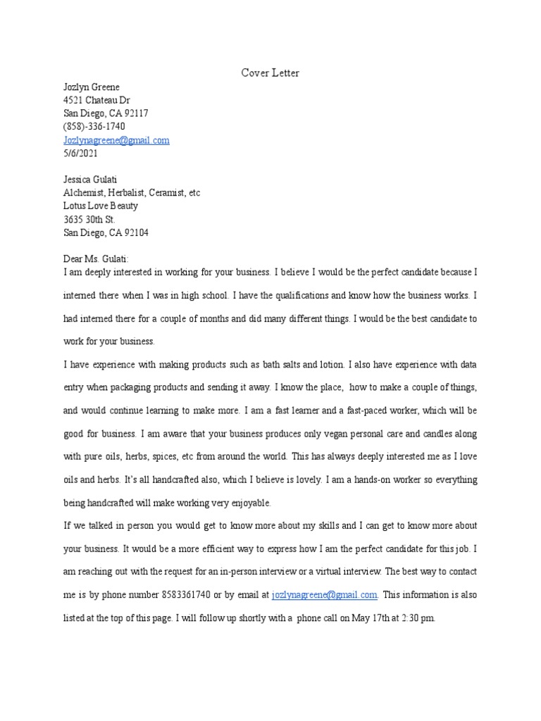 Cover Letter Lesson 8 | PDF