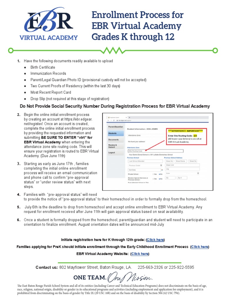 EBR Virtual Academy Enrollment Guide | PDF | Civil Rights And Liberties ...