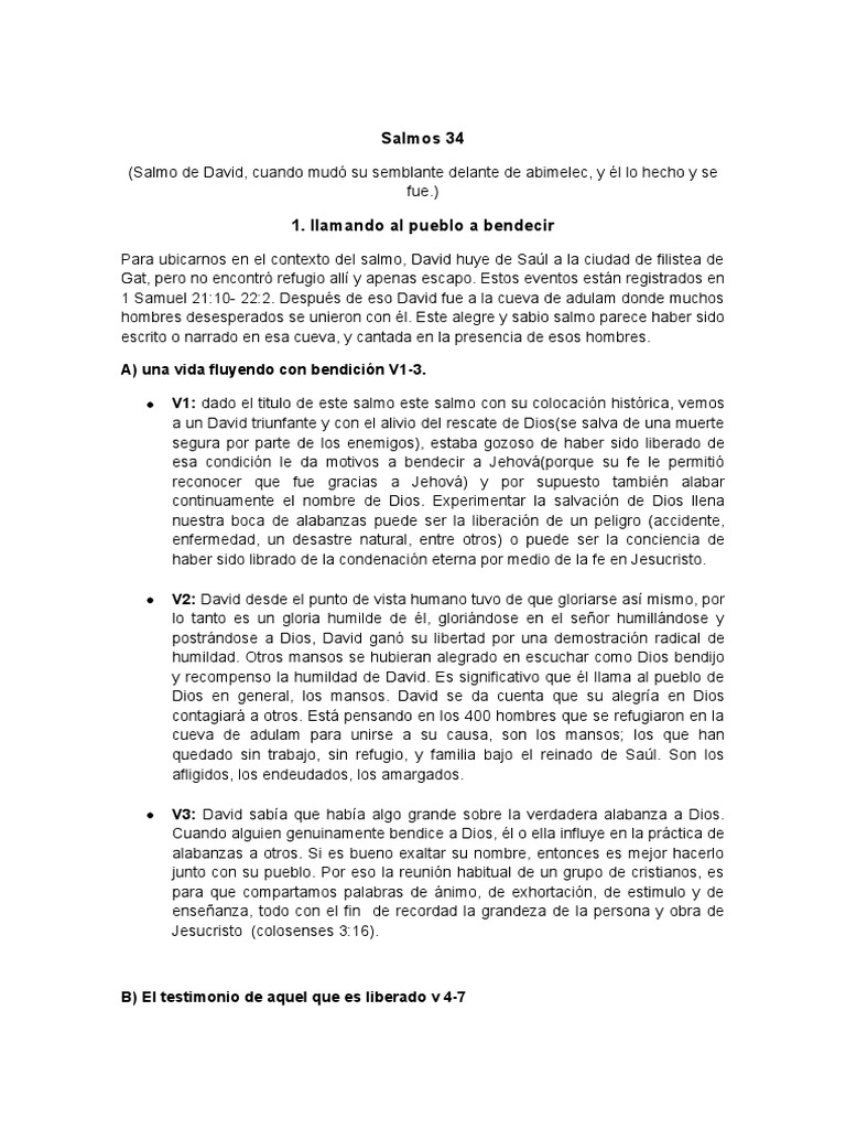 Salmos 34 Parte 1 | PDF | Salmos | David