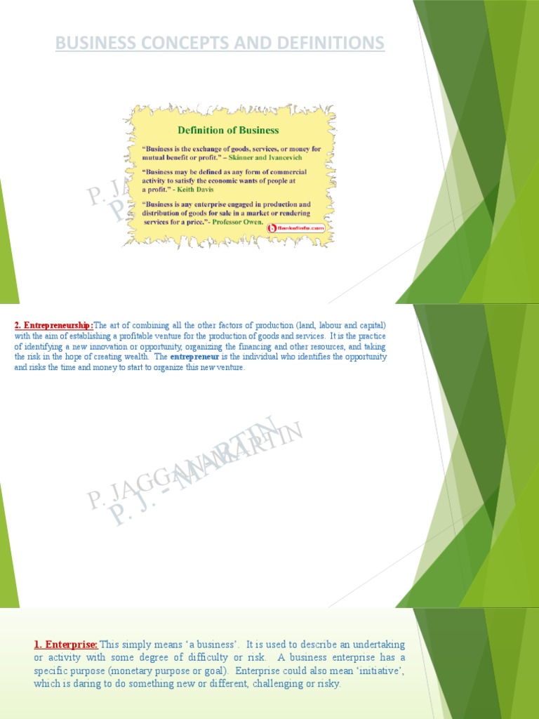 Key Business Concepts Defined | PDF | Entrepreneurship | Goods