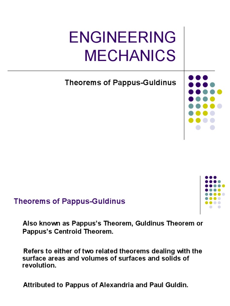 Engineering Mechanics: Theorems of Pappus-Guldinus | PDF | Mathematical ...