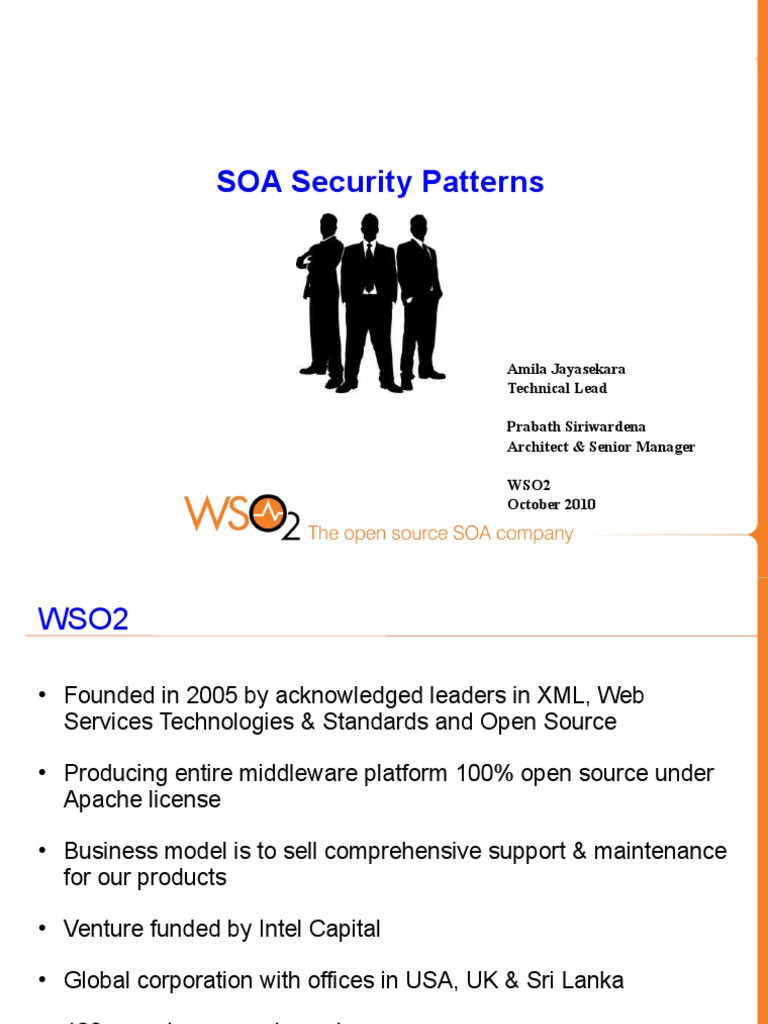 SOA Security Patterns: Amila Jayasekara Technical Lead Prabath ...