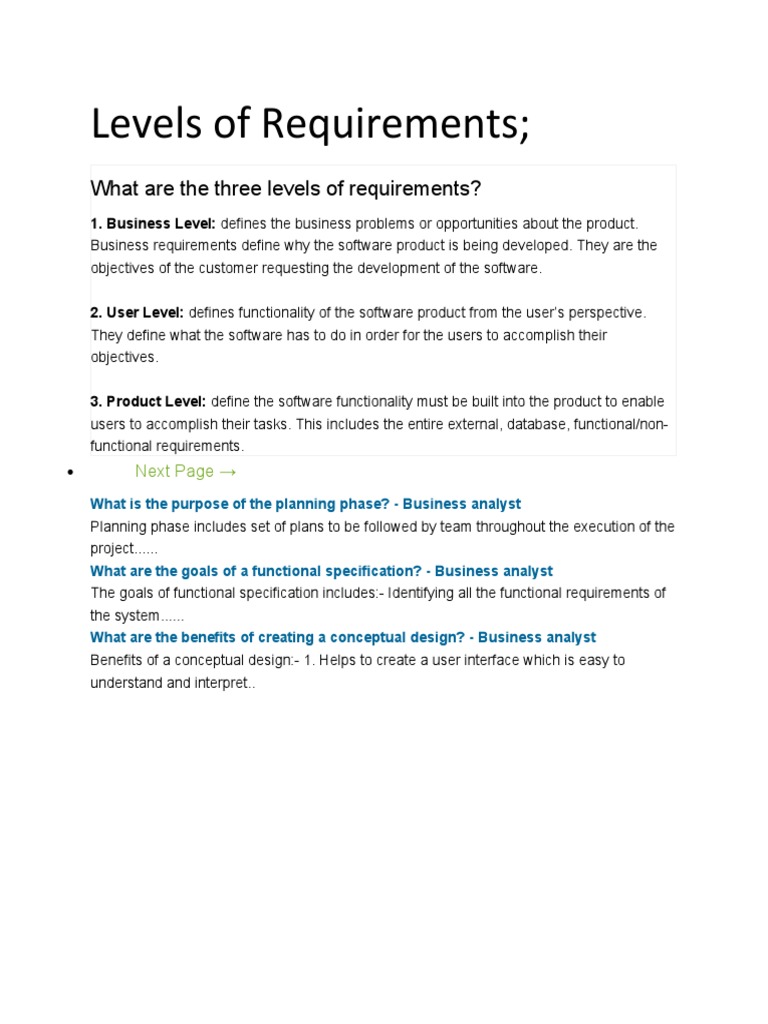 Three Levels of Software Requirements | PDF | Art