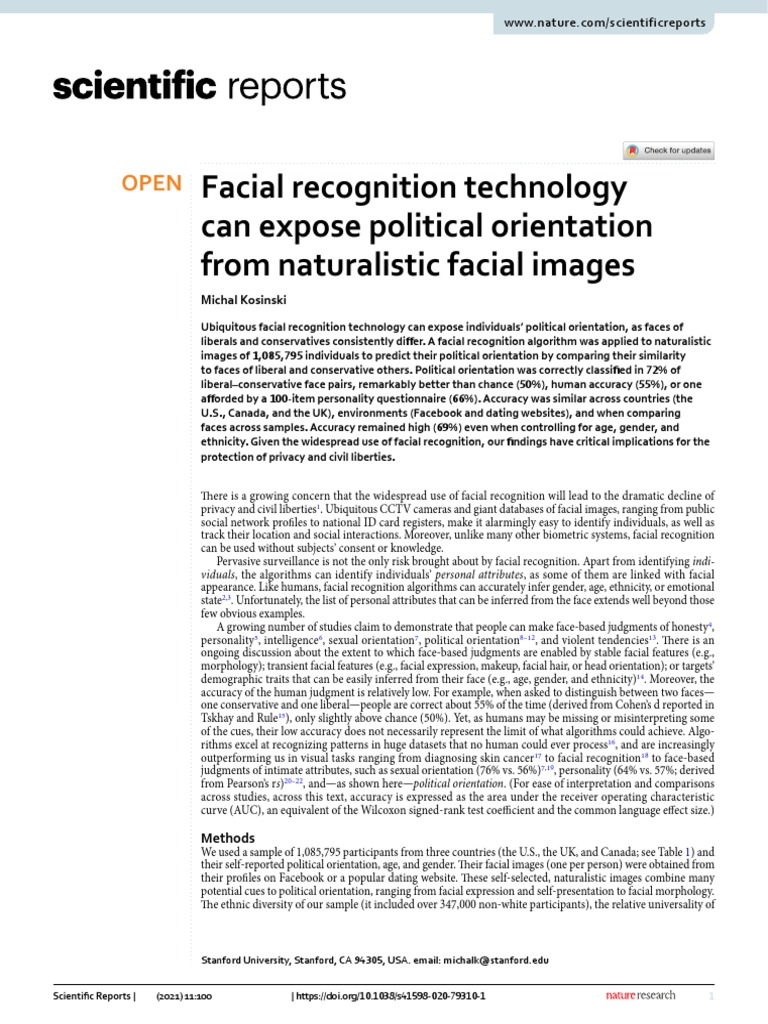 Facial Recognition | PDF | Logistic Regression | Computing And Information Technology