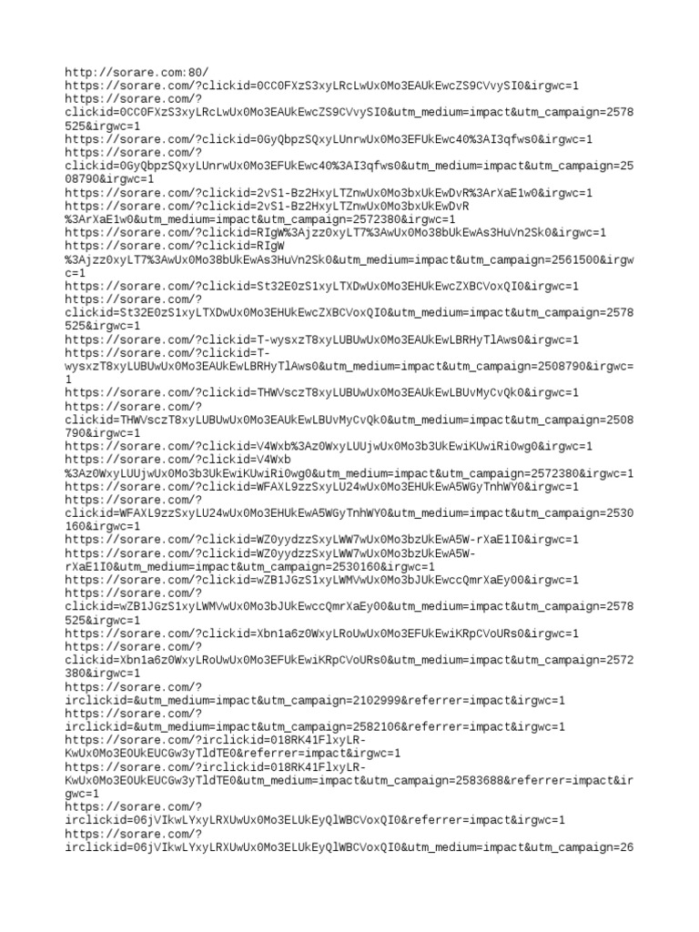 Sorare Gau Urls | PDF | Hypertext | Hypertext Transfer Protocol