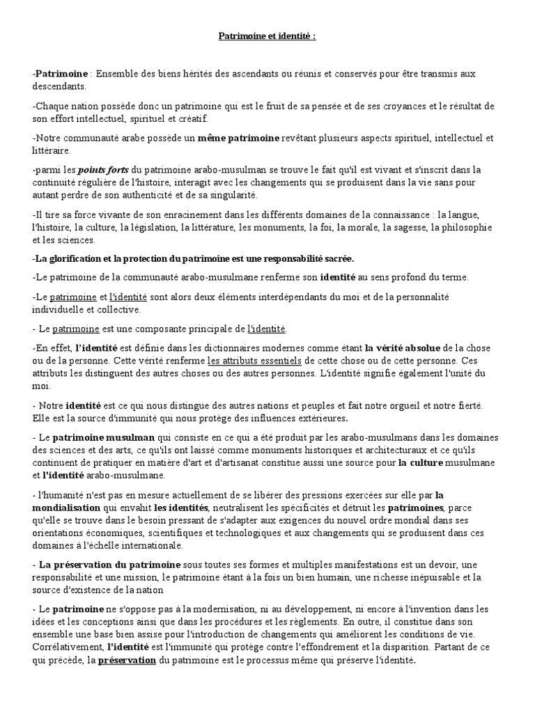 Patrimoine et identité arabo-musulmane | PDF | Héritage culturel ...