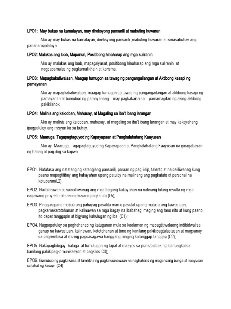 Tagalog Lpo and Epo | PDF