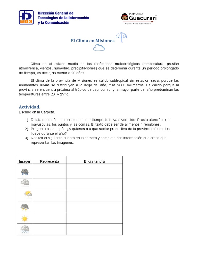 El Clima en Misiones 1 | PDF