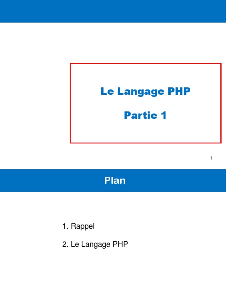 1.PHP Mysql Partie1 | PDF | PHP | Structure de contrôle