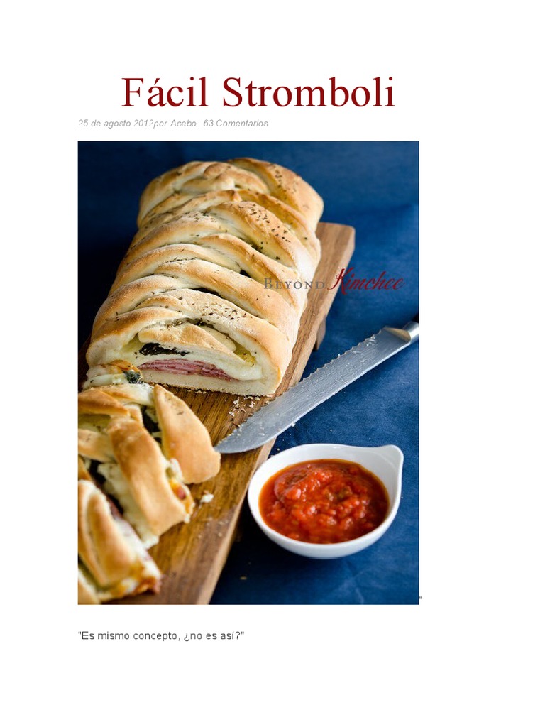 Fácil Stromboli | PDF | Pizza | Carne