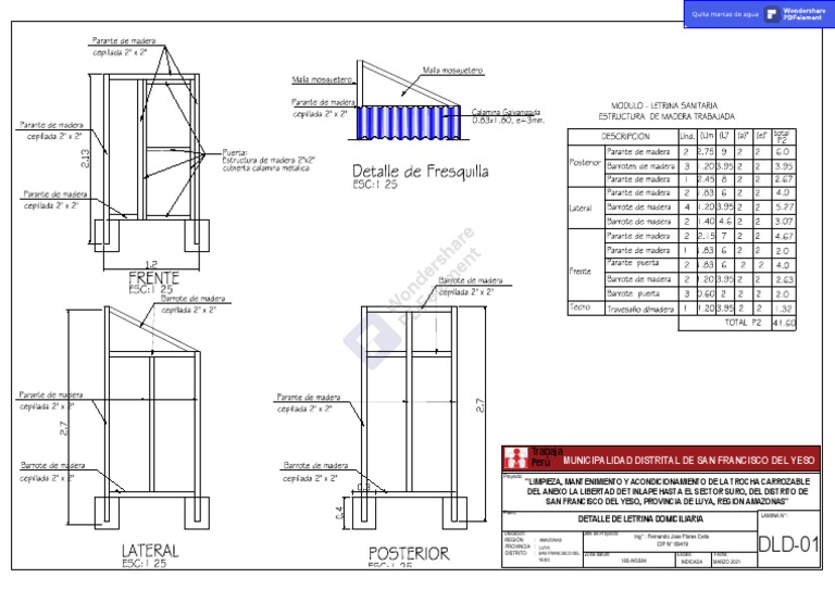 Construcción letrina madera | PDF | Materiales de construcción