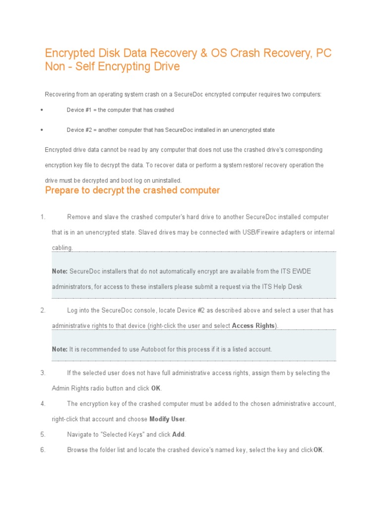 Encrypted Disk Data Recovery | PDF | Espionage Techniques | Encryption