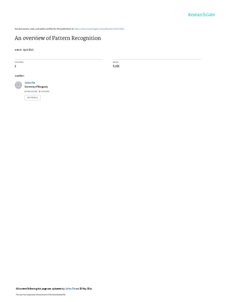 An Overview of Pattern Recognition 2 | Download Free PDF | Image ...