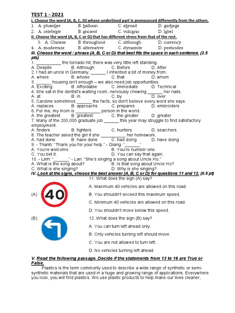 Test 1 - 2 - 3 | Download Free PDF | Plastic | Wellness