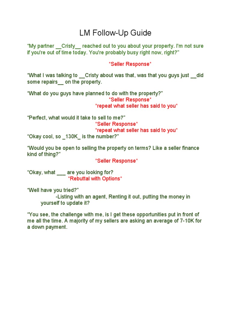 Lead Manager Script | PDF