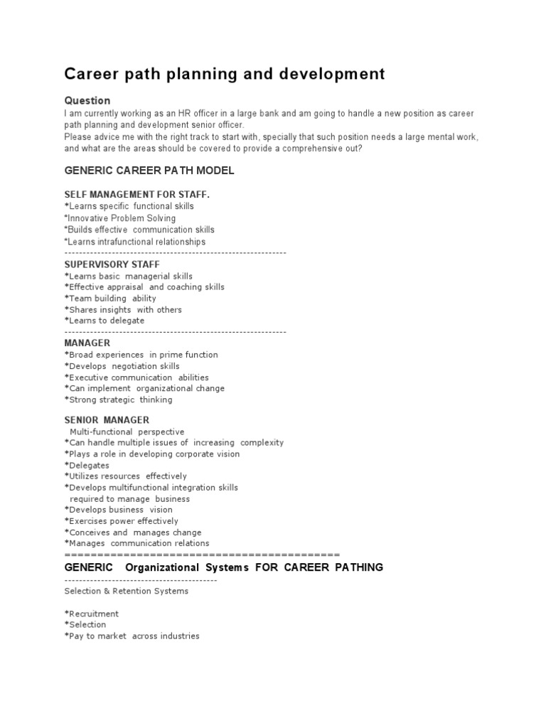 Career Path and Succession Planning Guide | PDF | Succession Planning ...