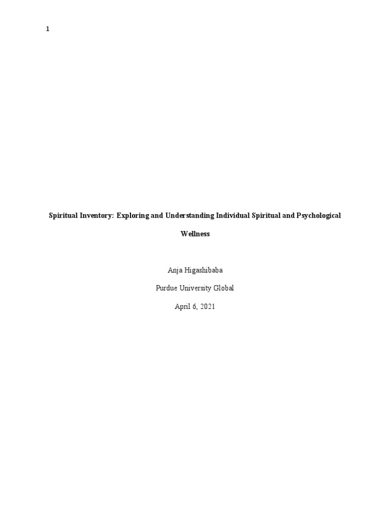 Sample: Spiritual Wellness Inventory | PDF | Spirituality ...