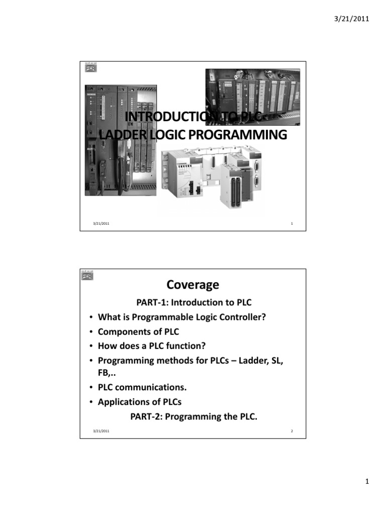 PLC and Ladder Logic (20110303v004) | PDF | Programmable Logic ...