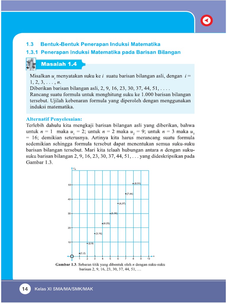 Buku Paket Matematika Kelas XI Bab Induksi Bagian 2 | PDF