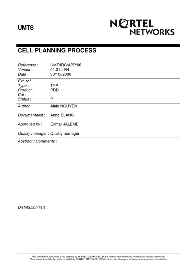 Cell Planning Process | PDF | Cellular Network | Gsm