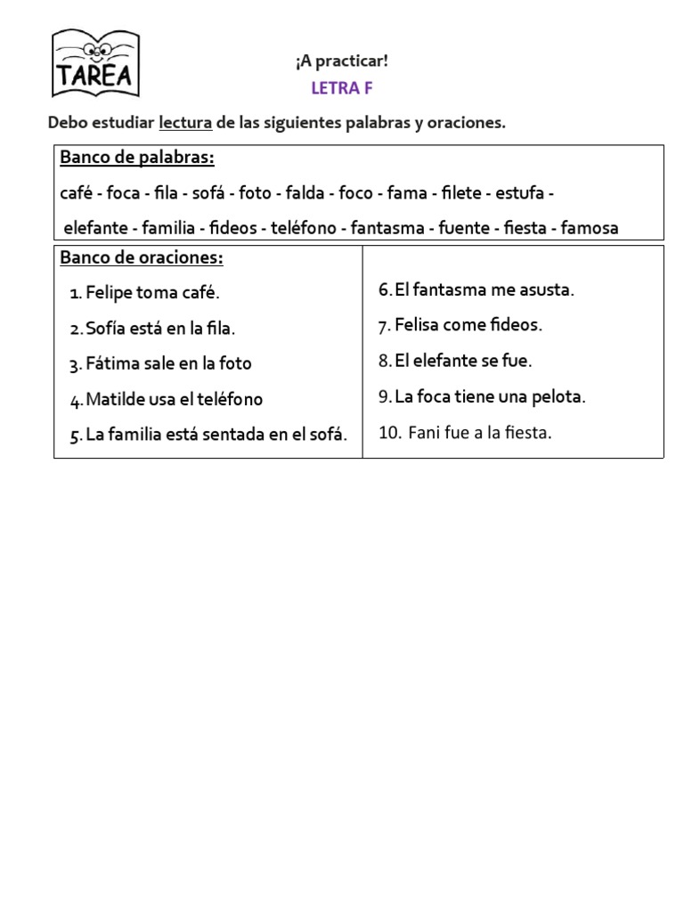 A Practicar Fa Fe Fi Fo Fu | PDF