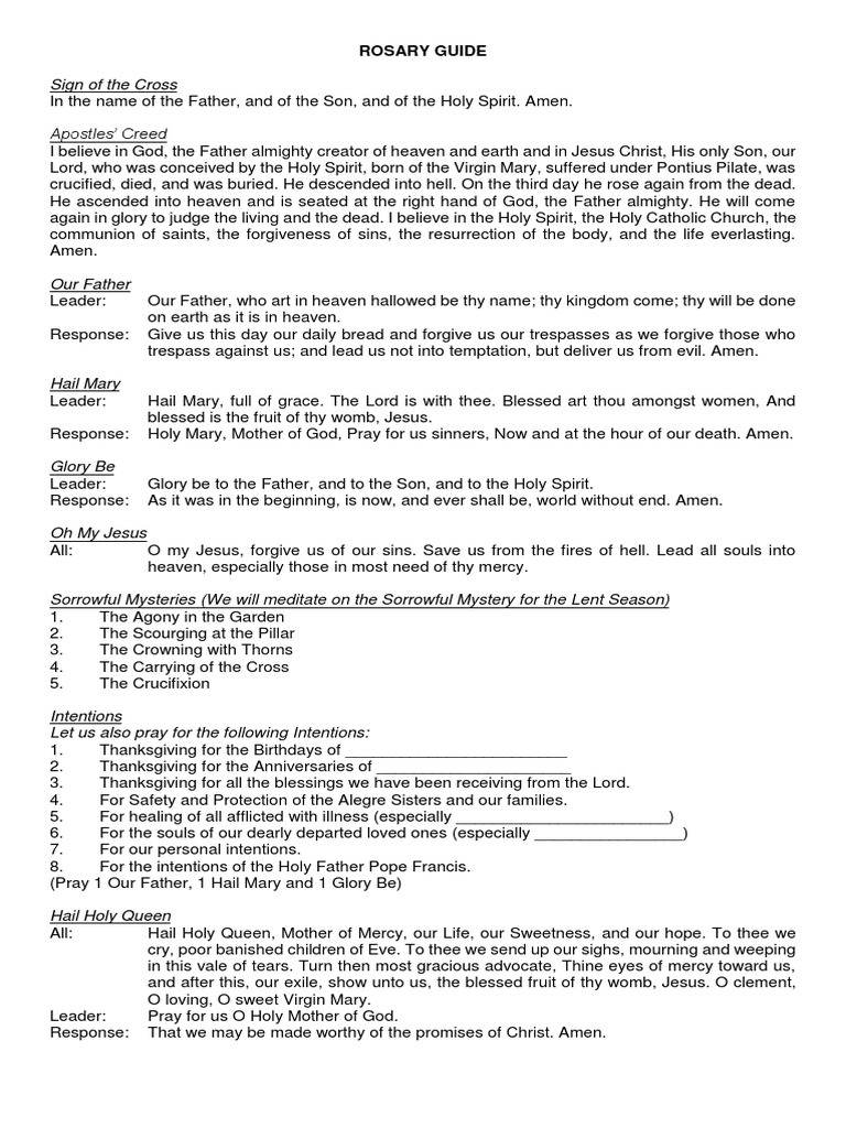 Sign of The Cross: Rosary Guide | PDF | God The Father | Lord's Prayer